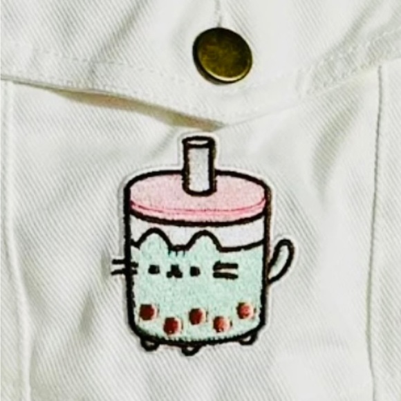Pusheen | Jackets & Coats | Limited Edition Pusheen White Denim Jacket ...
